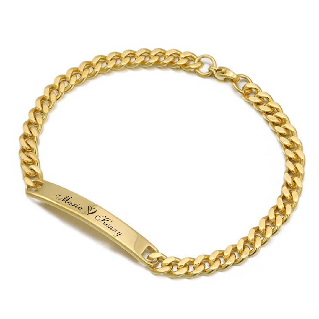 Personalized Bracelet, Stainless Steel ID Bracelet, Gold ID Bracelet ...