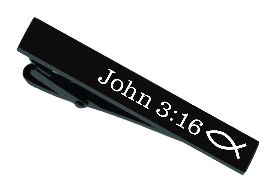 Engraved Jesus Fish Tie Clip Ichthus Tie Clip Personalized Gunmetal Tie ...
