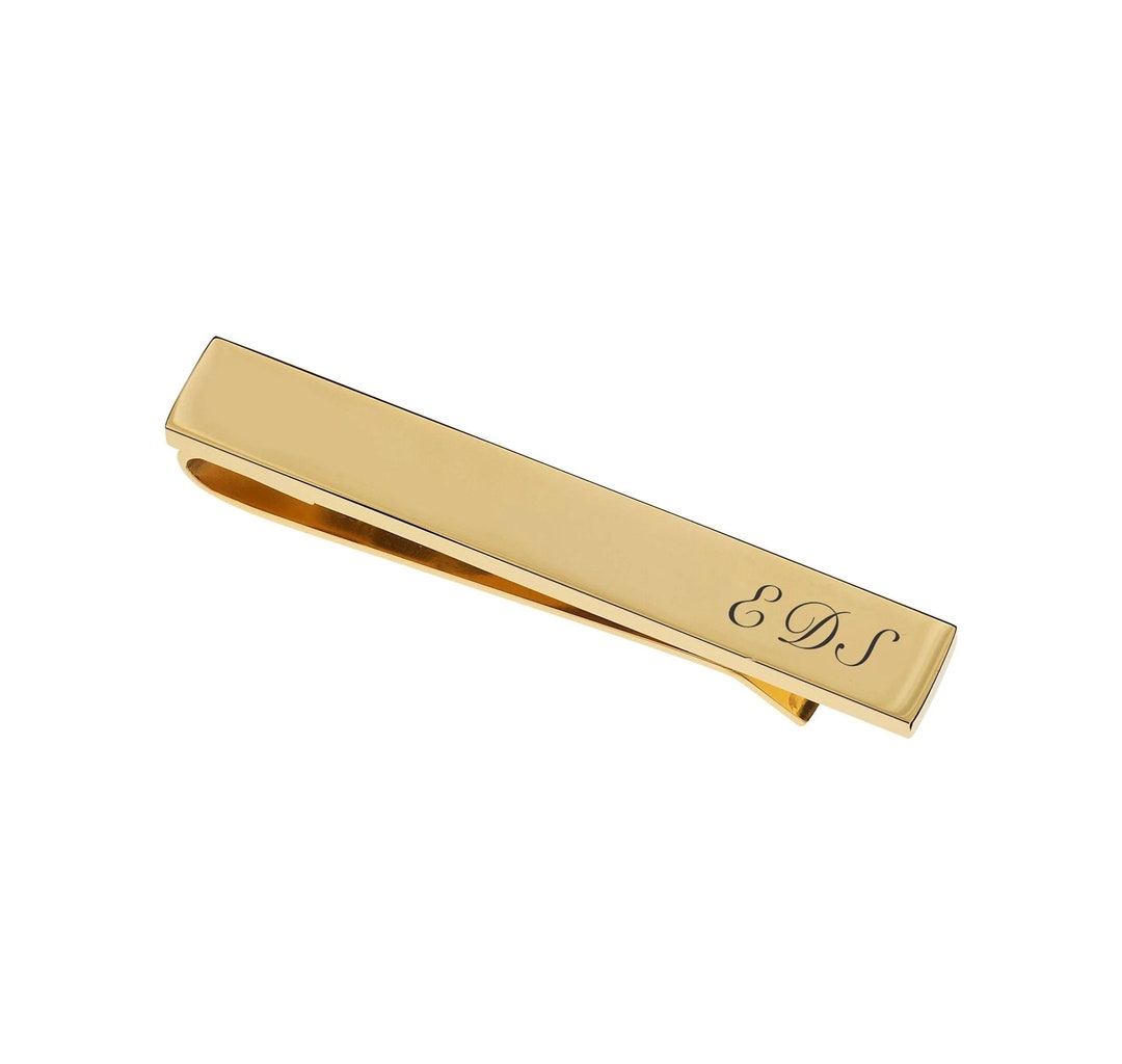 Personalized Tie Bar Gold Tie Bar Engraved Tie Clip Custom Tie Bar ...