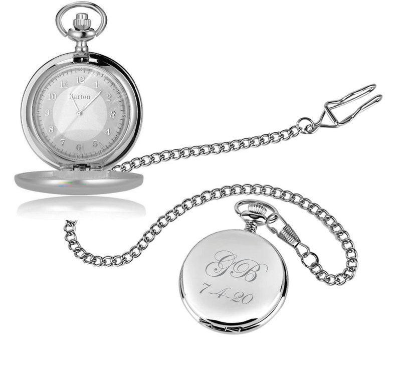 Engraved Pocket Watch Personalized Pocket Watch Silver - Etsy