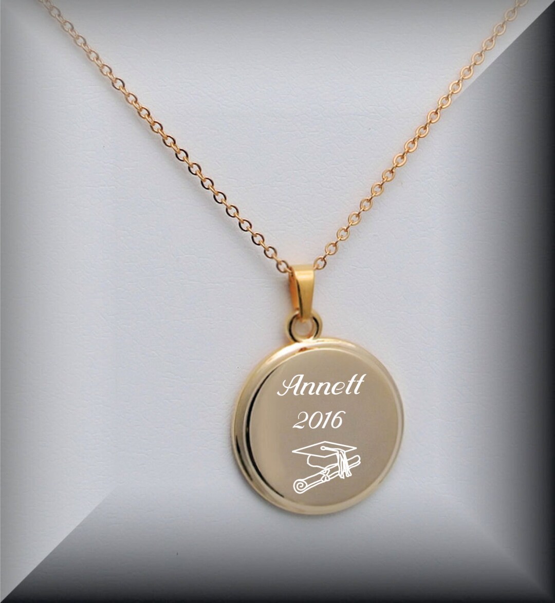 Personalized Gold Necklace Gold Circle Necklace Custom - Etsy