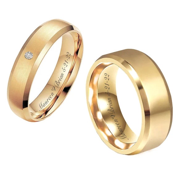 Wedding Bands His and Hers - Etsy