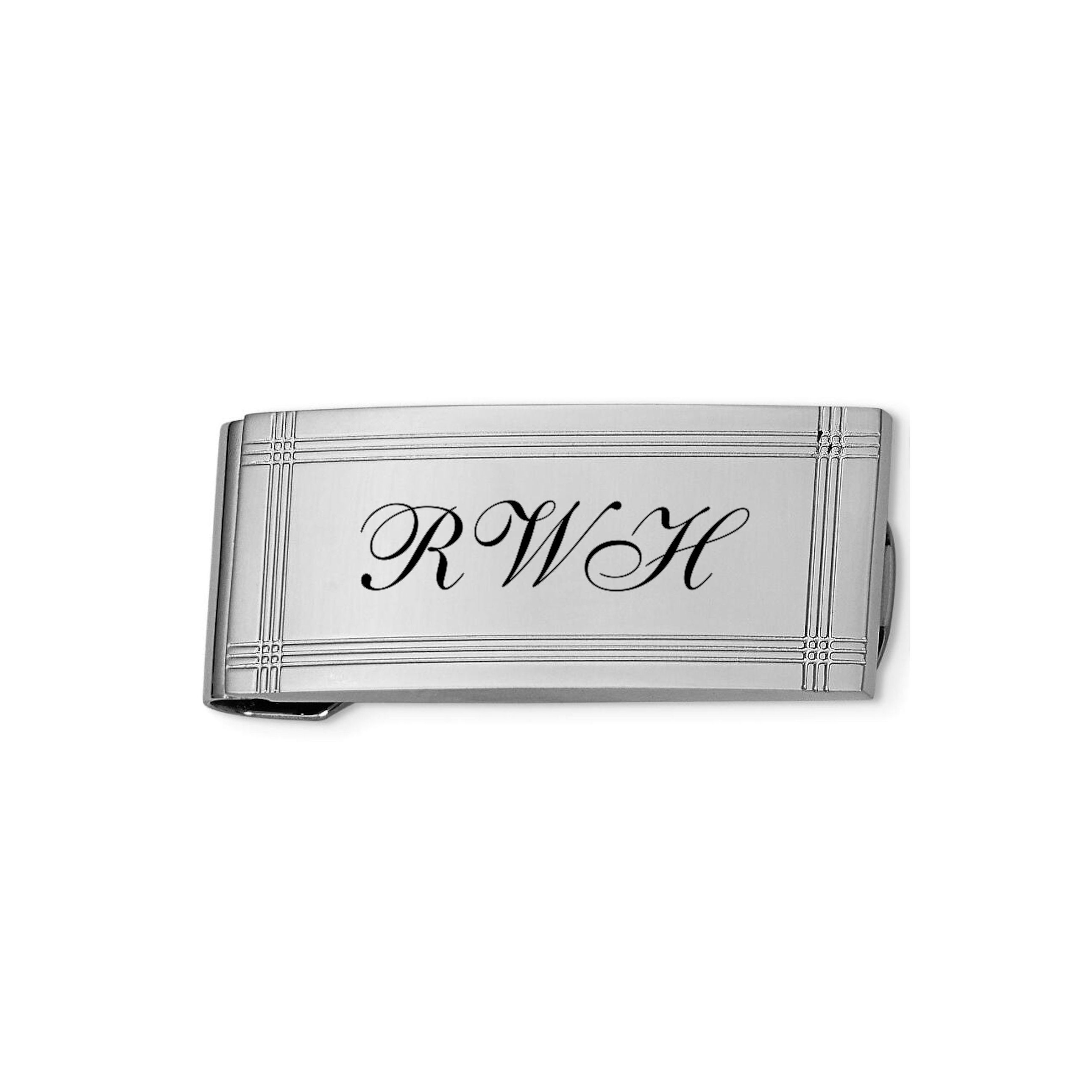 Engraved Stainless Steel Money Clip - Personalized Gift for Him, Father ...