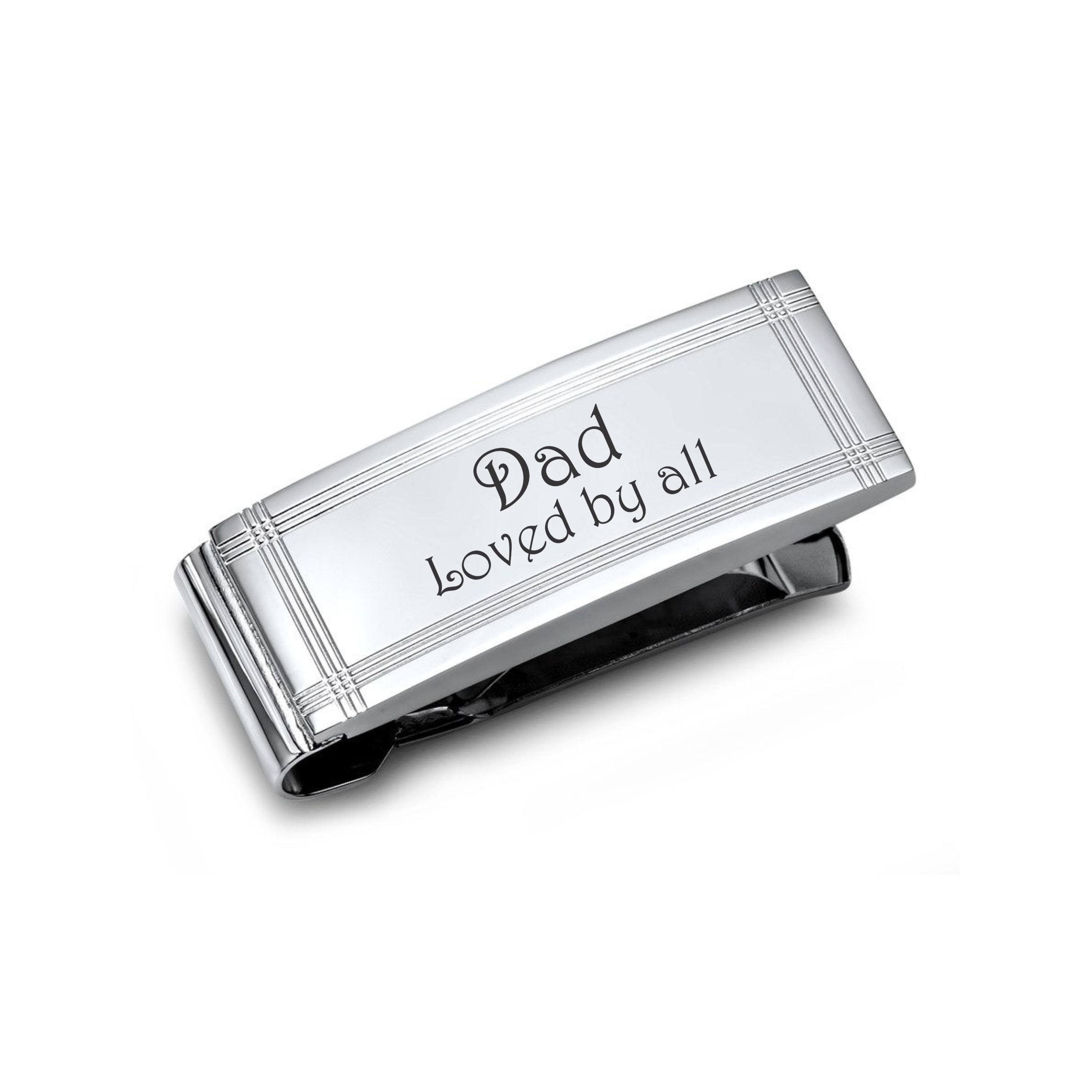 Engraved Stainless Steel Money Clip - Personalized Gift for Him, Father ...