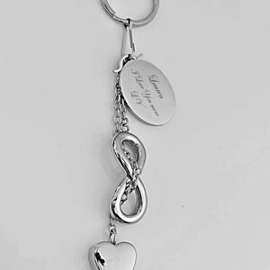 Personalized Infinity Heart Keychain, Engraved Infinity Keychain ...