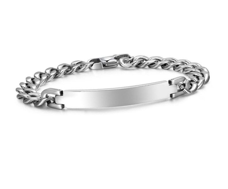Personalized Bracelet Ladies Engraved Engraved Silver ID - Etsy