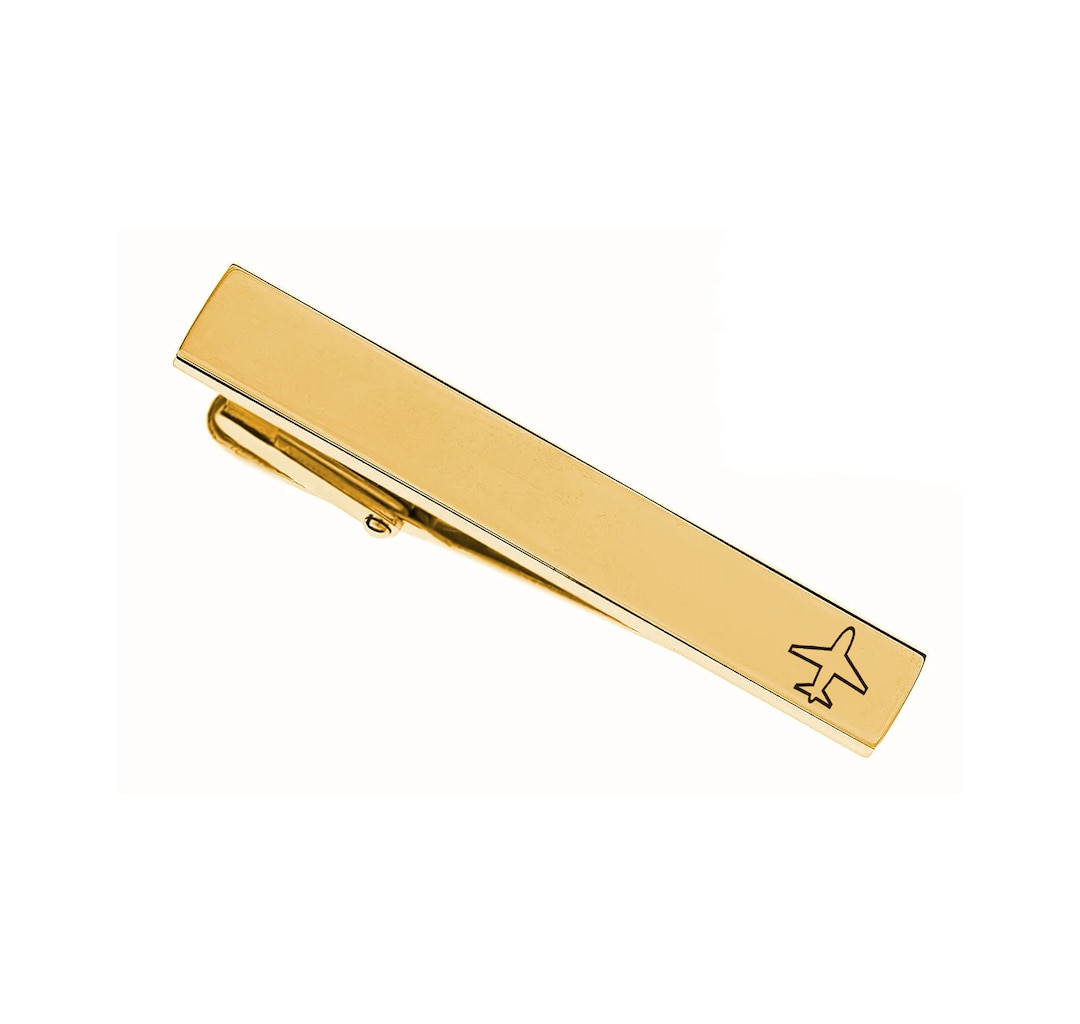 Engraved Pilot Tie Clip Gifts for Pilots Personalized Gold Tie Clip for ...