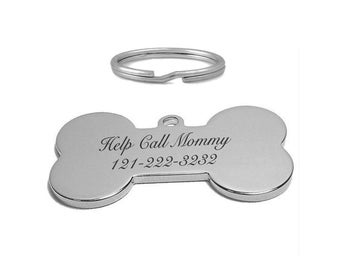 Personalized Gold Dog Bone Pet Tag Engraved Dog Tags Custom | Etsy