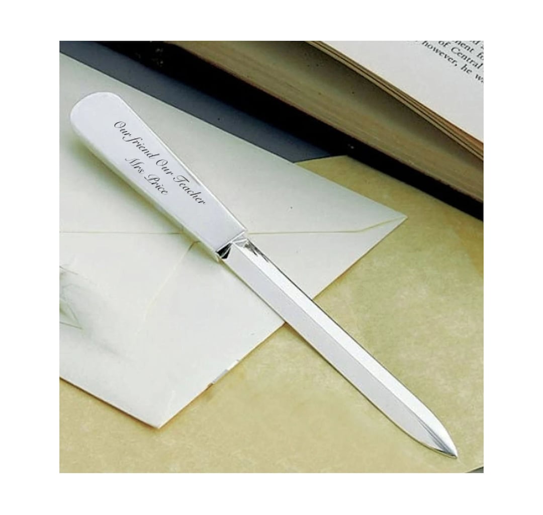 Personalized Silver Letter Opener, Engraved Letter Opener Monogrammed ...