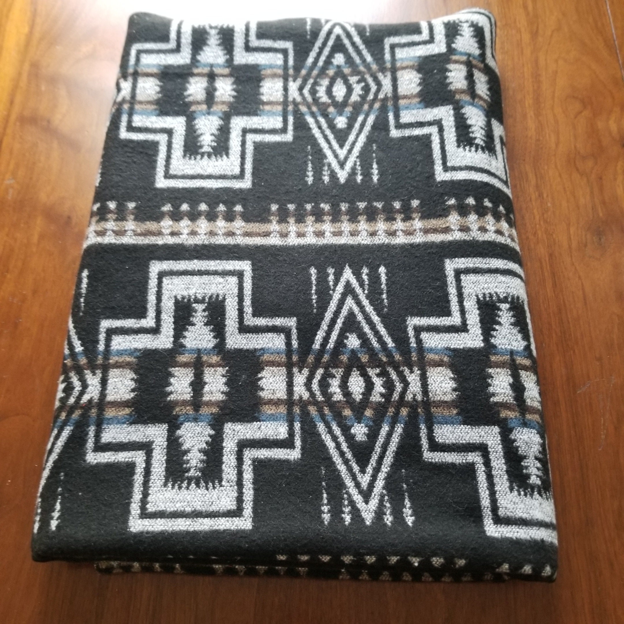 Wool Blend Blanket- Aztec Blanket, Reversible Blanket, Southwest - Etsy