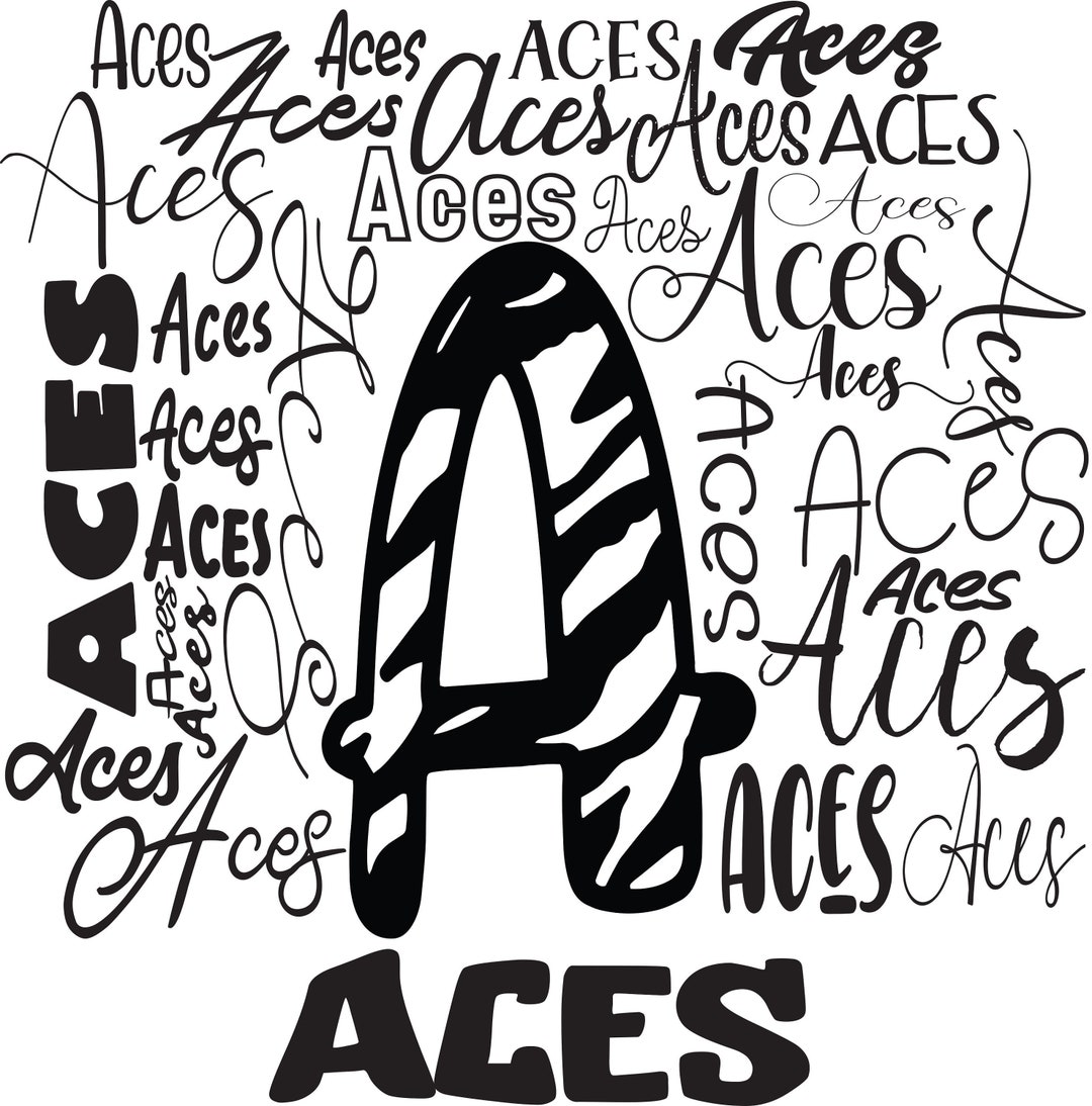 Aces Subway Art, Sports SVG, Aces Collage, Team Mascot, Zebra Print ...
