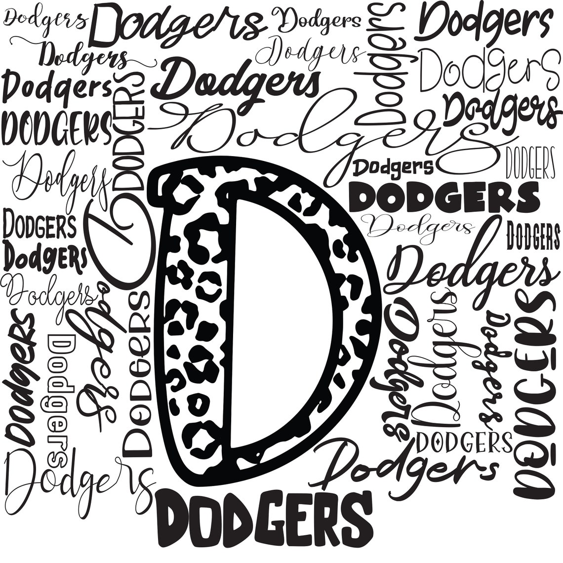 Dodgers Subway Art Sports SVG Dodgers Collage Team Mascot - Etsy