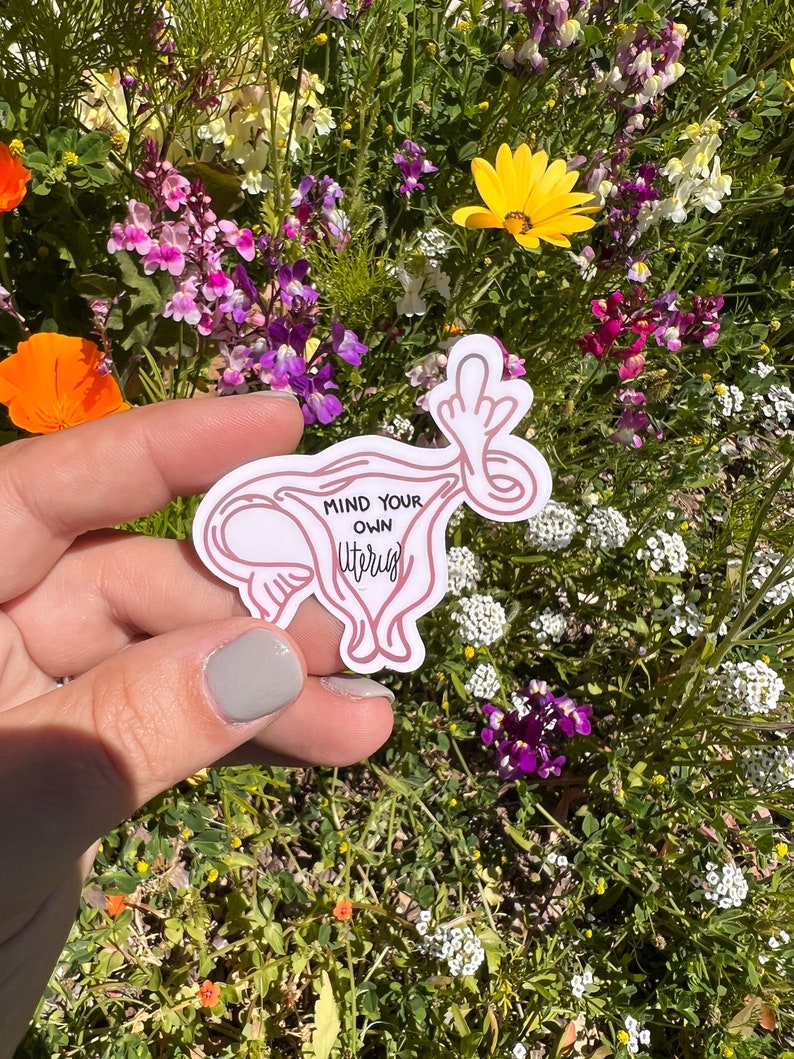 Mind Your Own Uterus Angry Uterus Prochoice Sticker Pro - Etsy