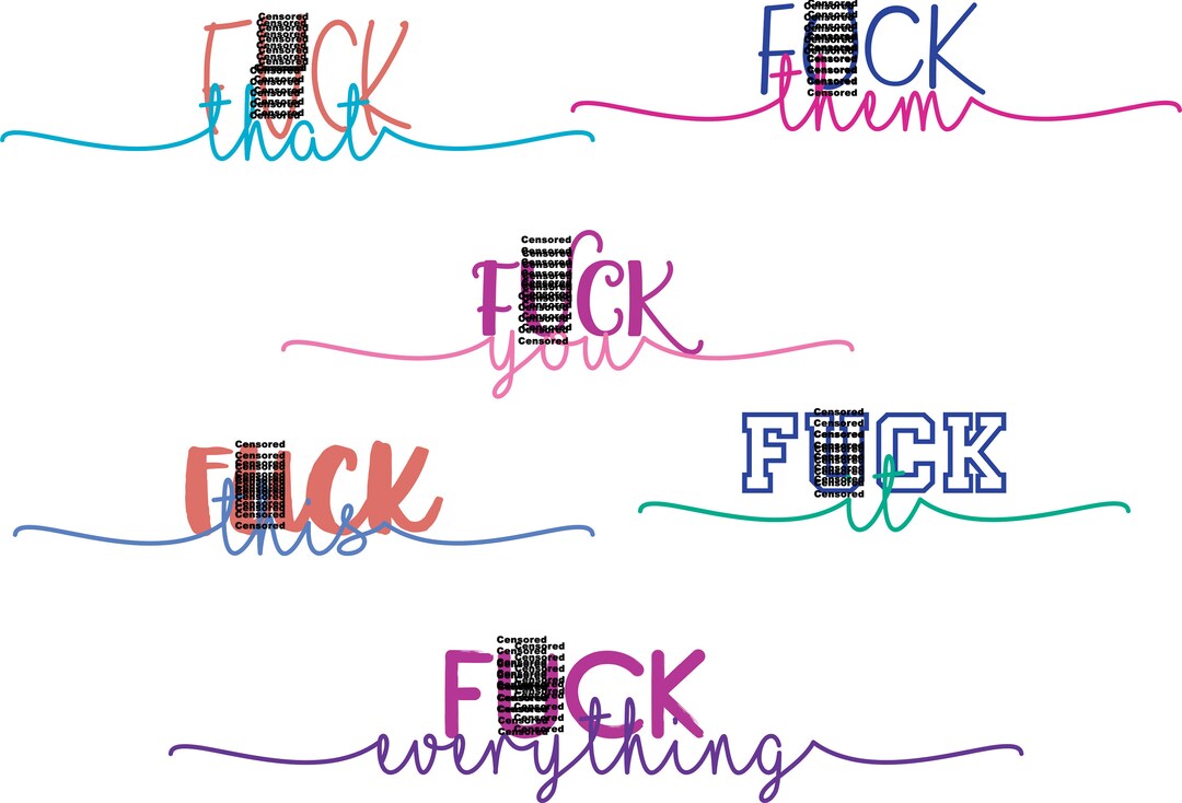 Censored Swear Word SVG Bundle, Cutting File (instant Download) - Etsy UK