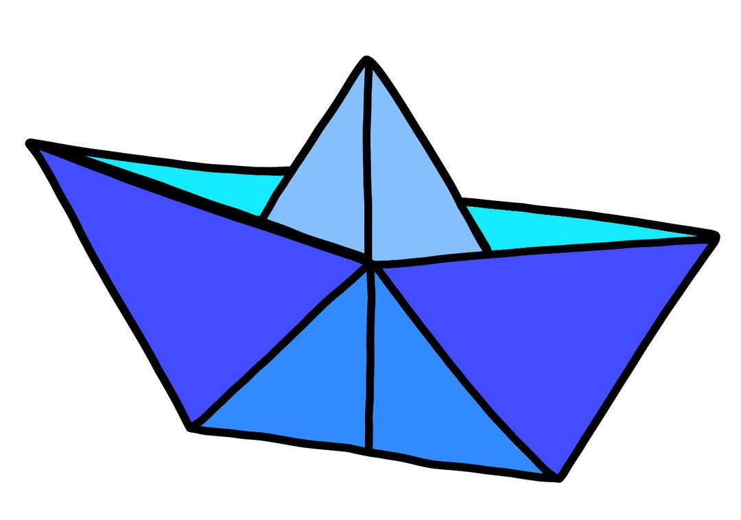 Origami Paper Boat, Sail Boat SVG File, Drawn Clipart, Cutting File ...
