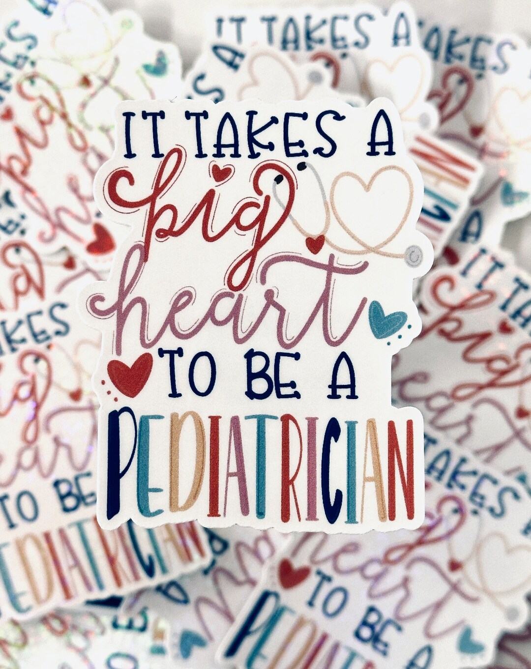 Pediatrician Gift Sticker, Big Heart Doctor, Laminated Water Resistant ...