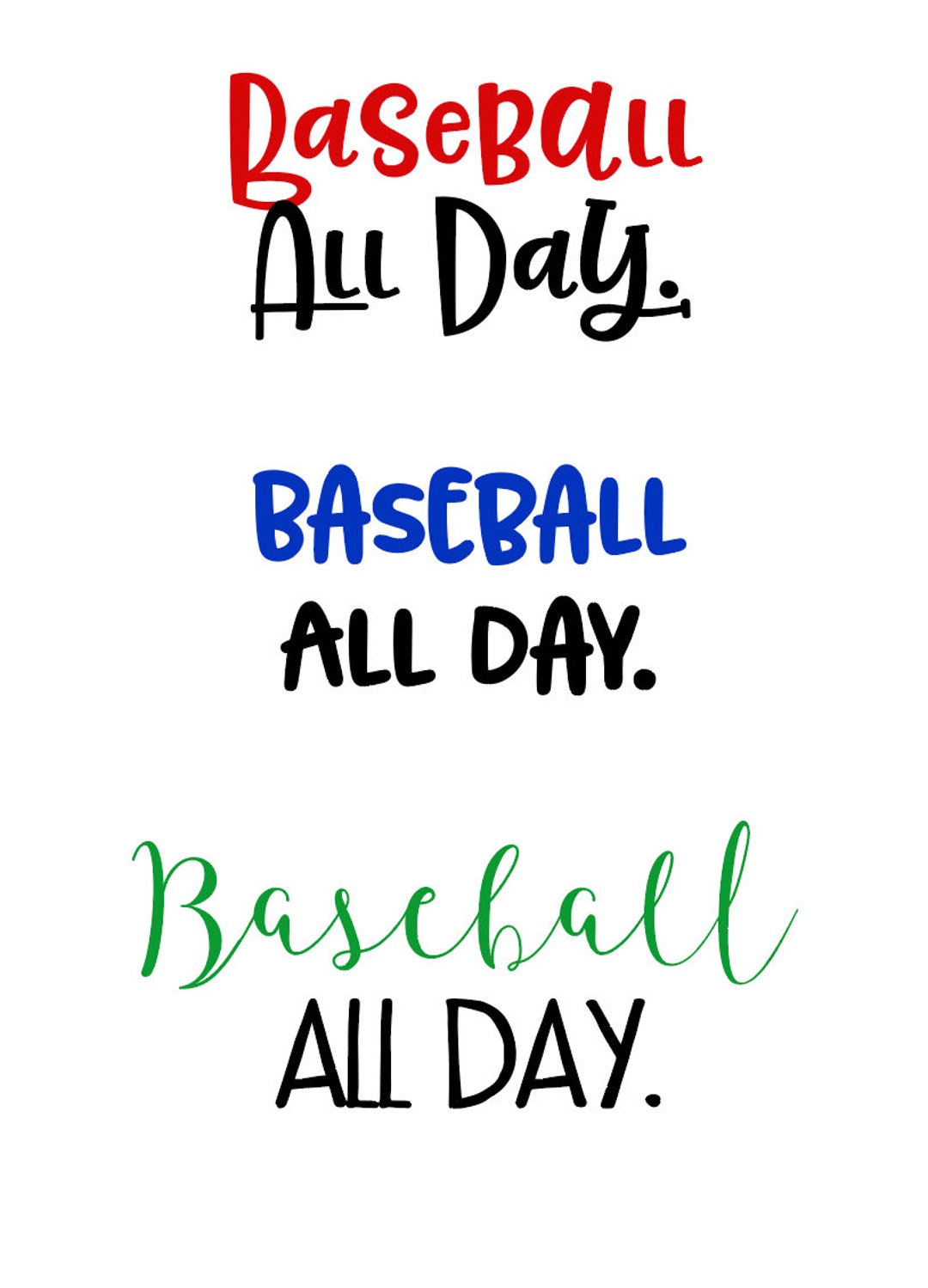 Baseball All Day, Baseball, Baseball Mom, Baseball Dad SVG File, Drawn ...