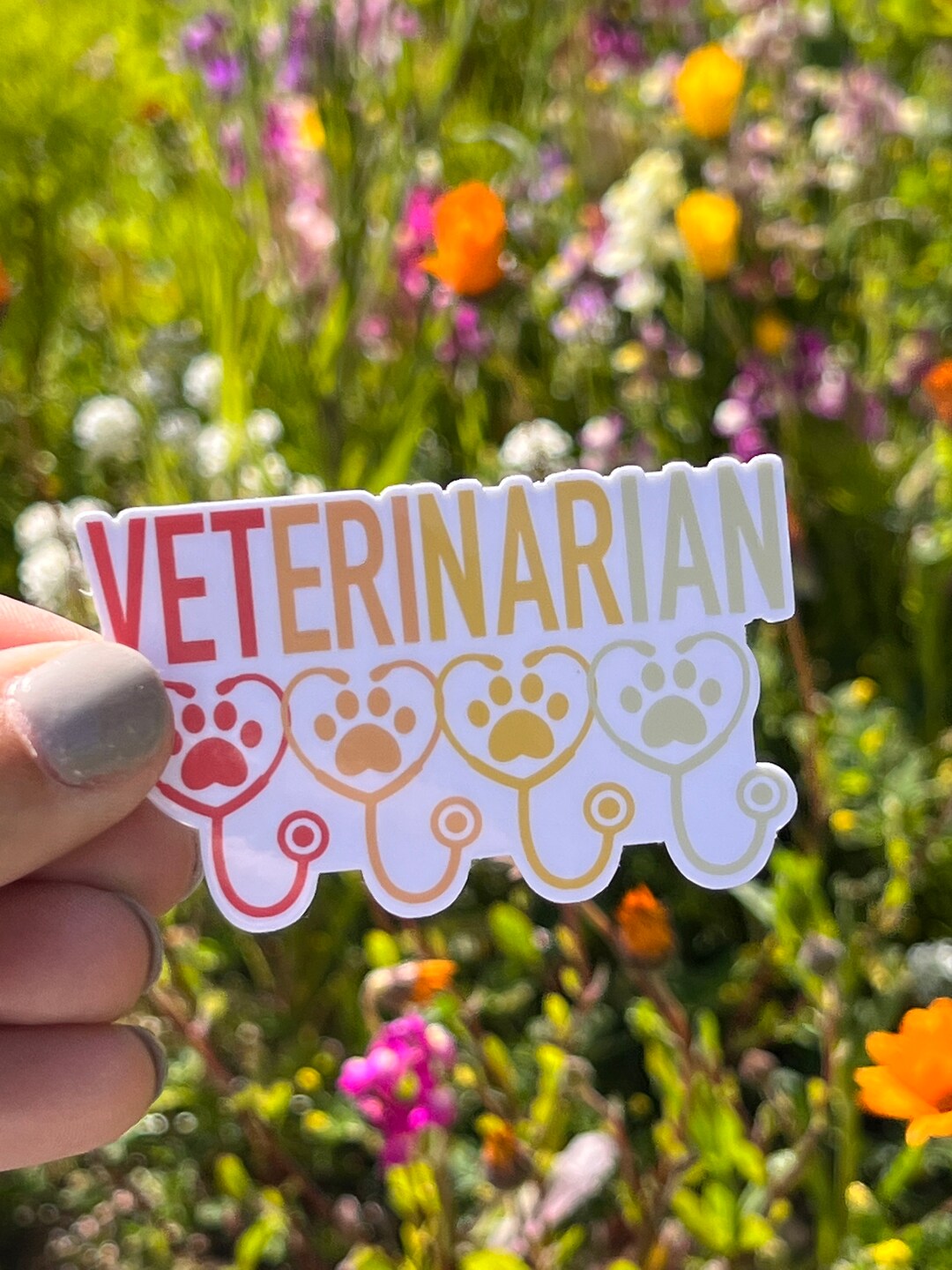 Veterinarian Sticker, Stethoscope Sticker, Pawprint, Animal Doctor ...