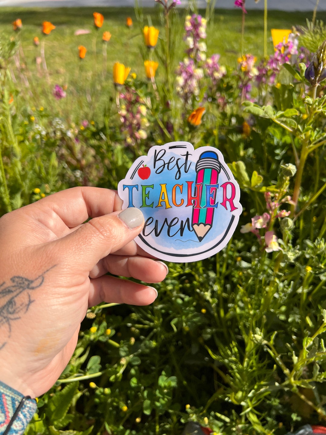 Best Teacher Ever Sticker, Teacher Appreciation Sticker, Teacher ...