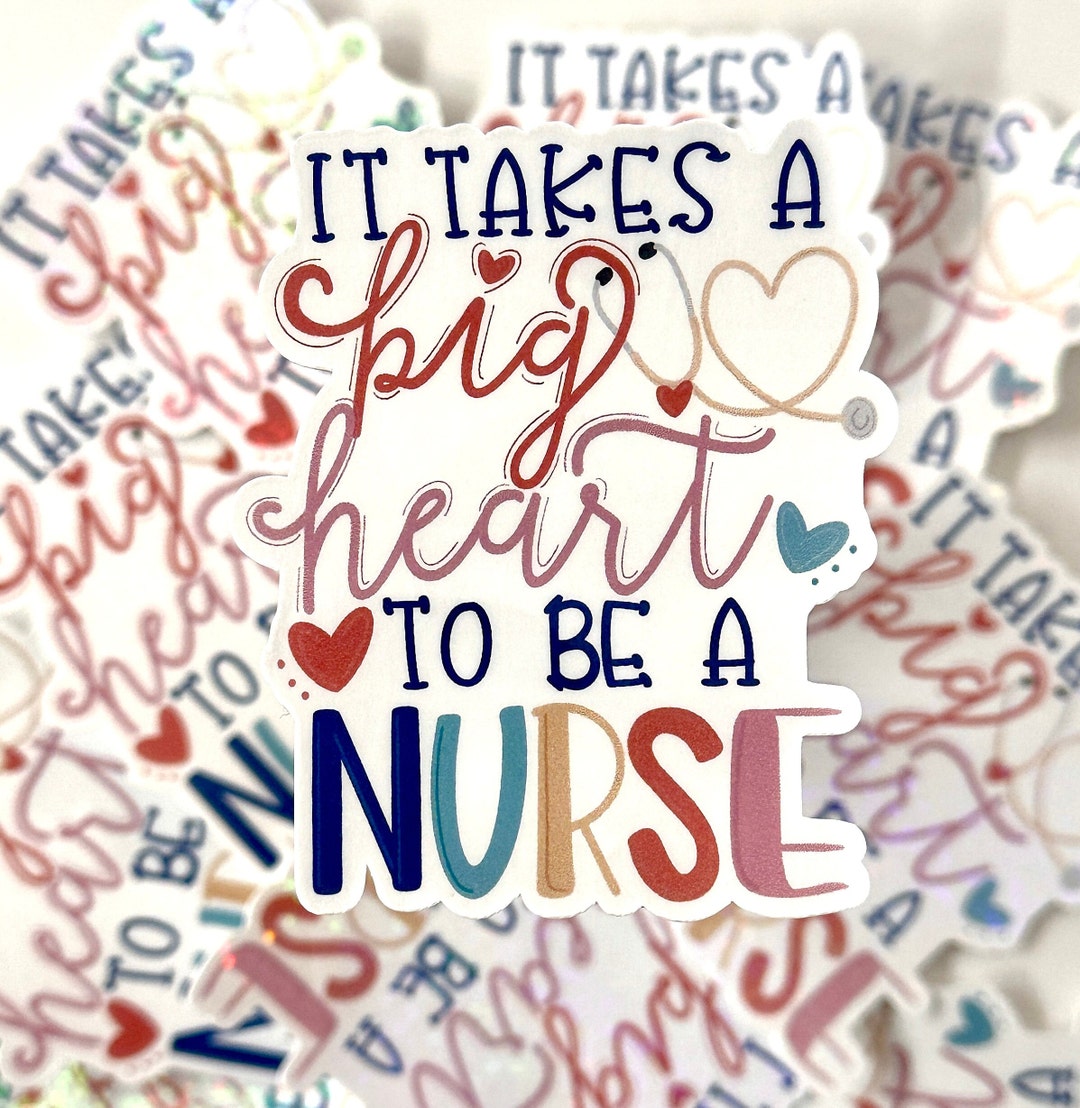 Big Heart Nurse Sticker, Laminated Water Resistant Medical Gift - Etsy