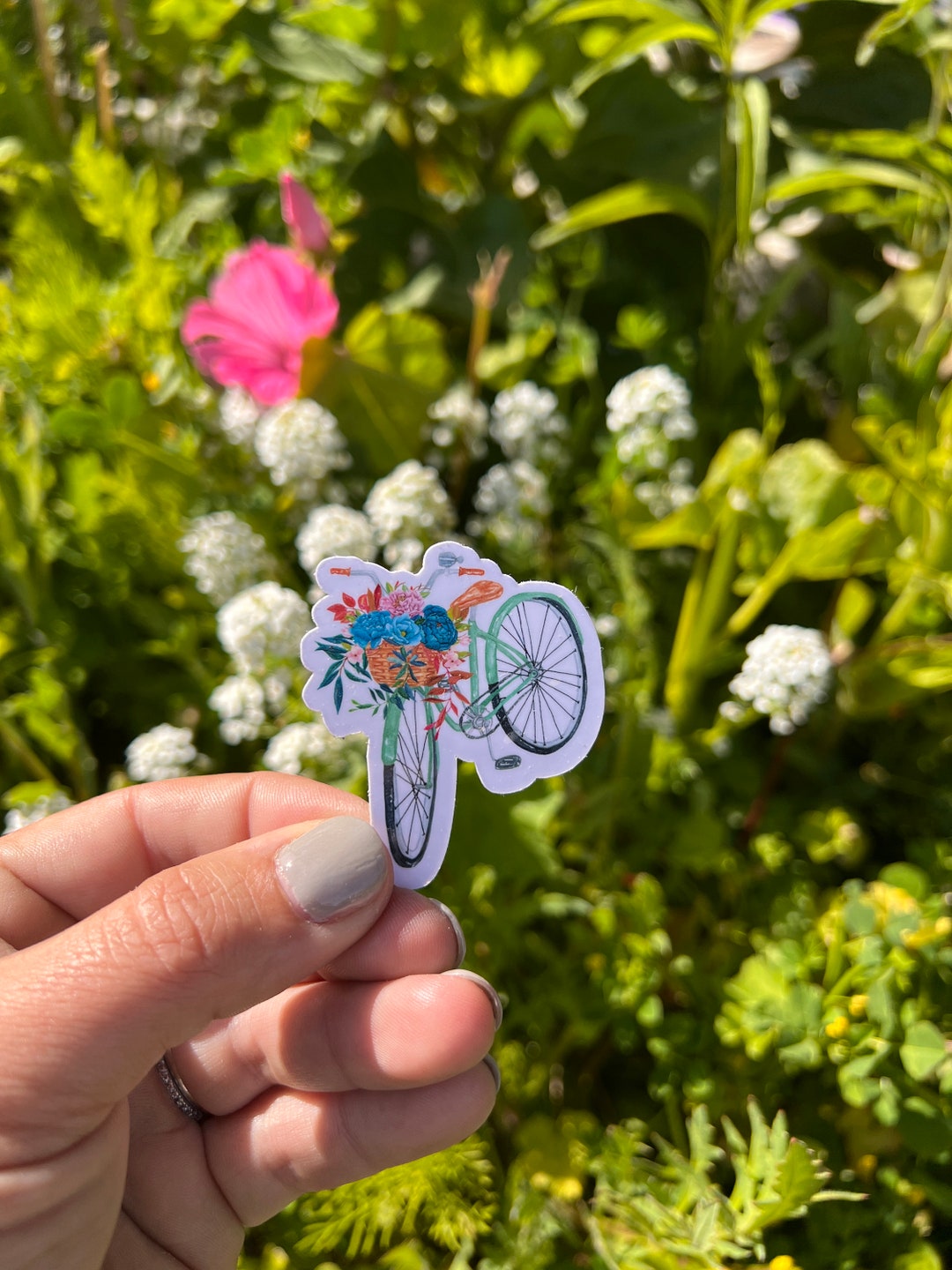 Floral Bicycle Sticker, Bike Sticker, Floral Bike, Flower Bike Sticker ...