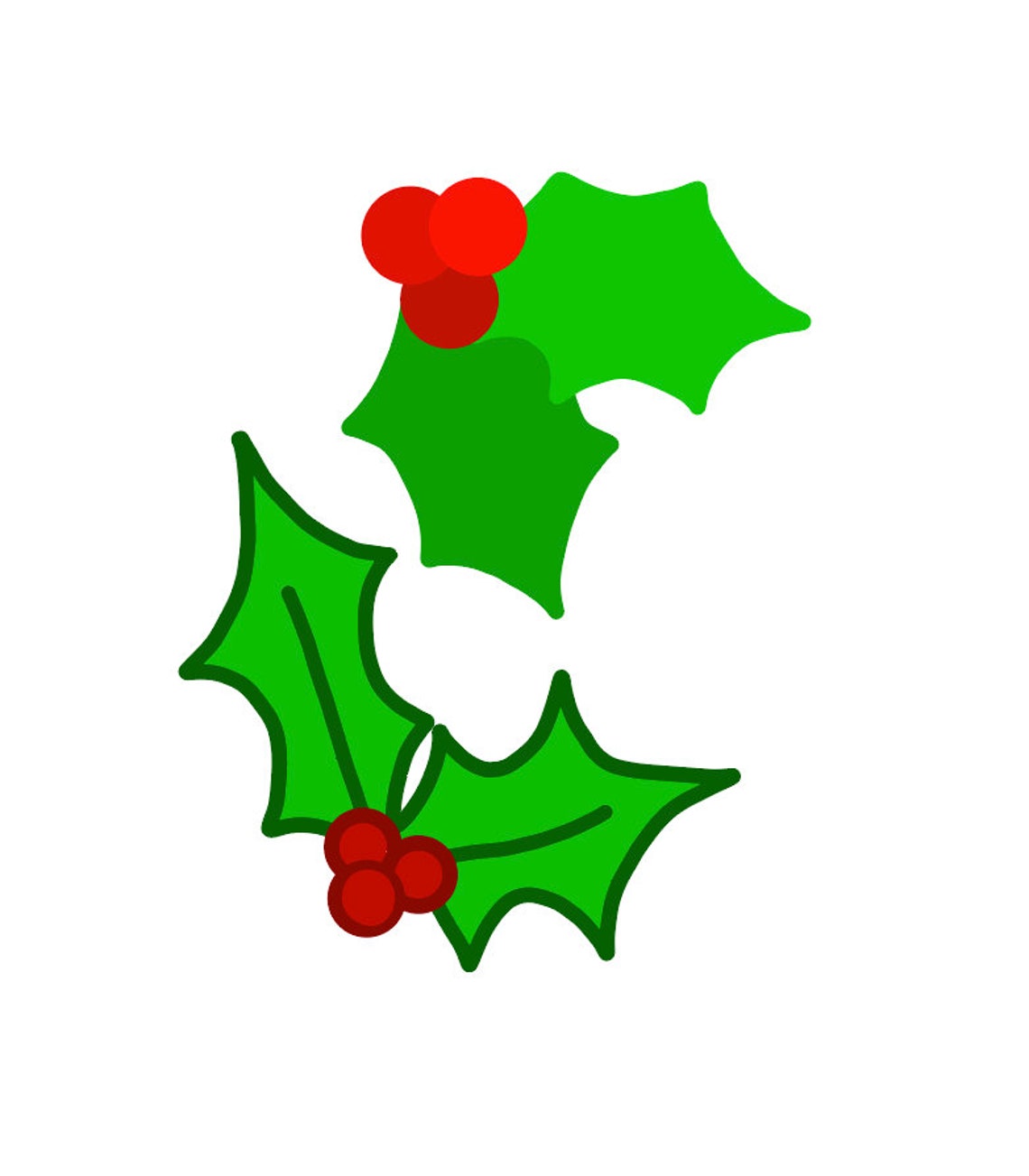 Hulst SVG, hulstbladeren en bessen SVG, hulstplant SVG, kerst-svg ...