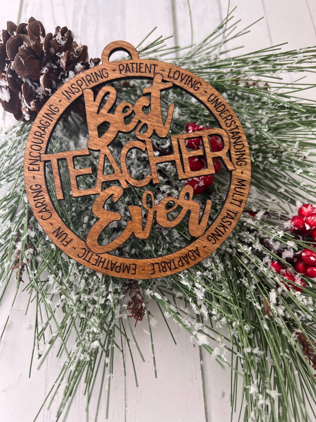 Best Teacher Ever Ornament, Teacher Gift, Student Gift, Friend, Family ...
