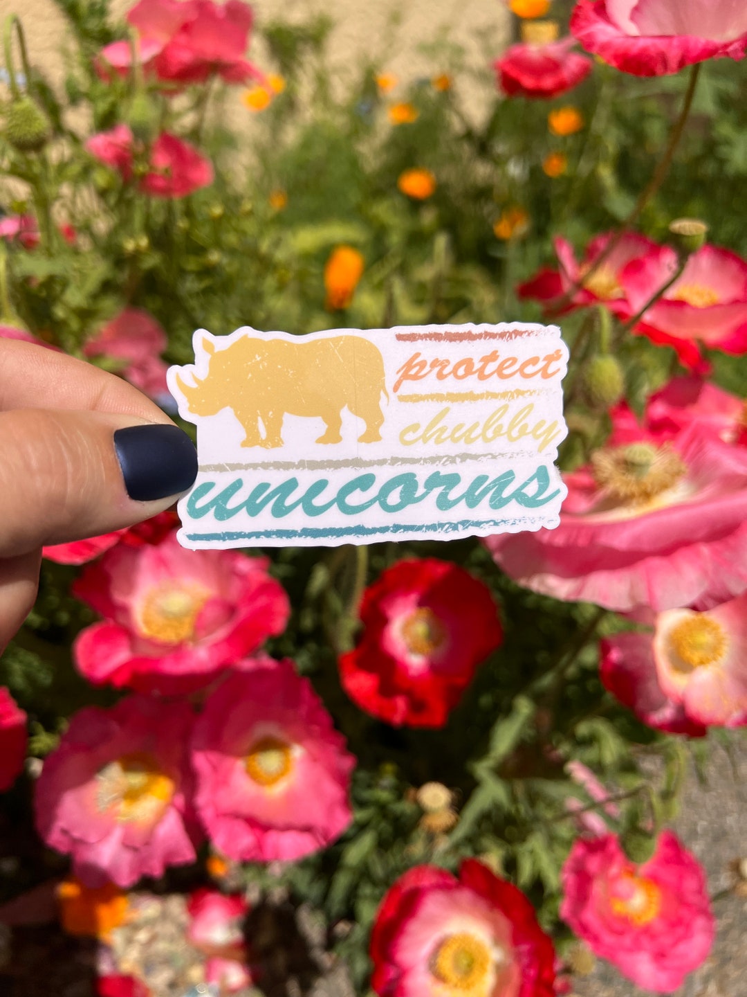 Protect Chubby Unicorns, Save the Rhinos, Save the Earth, Sticker for ...