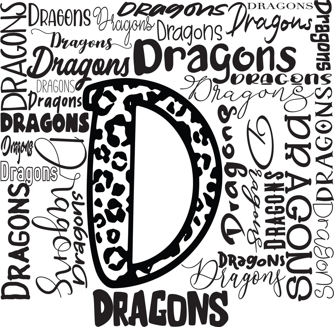 Dragons Subway Art Sports SVG Dragons Collage Team Mascot - Etsy