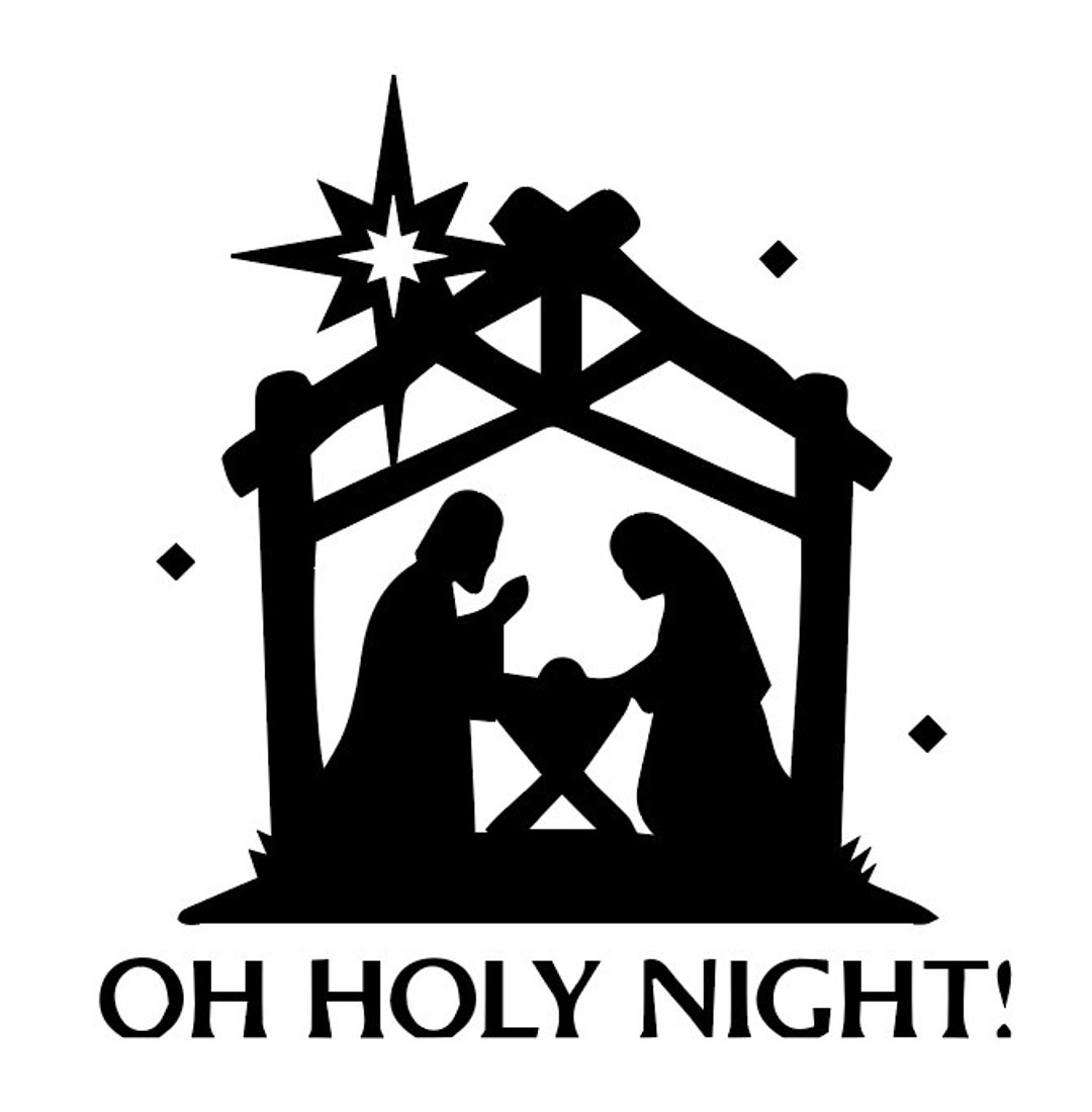 Oh Holy Night Nativity Scene Vinyl Decal - Etsy