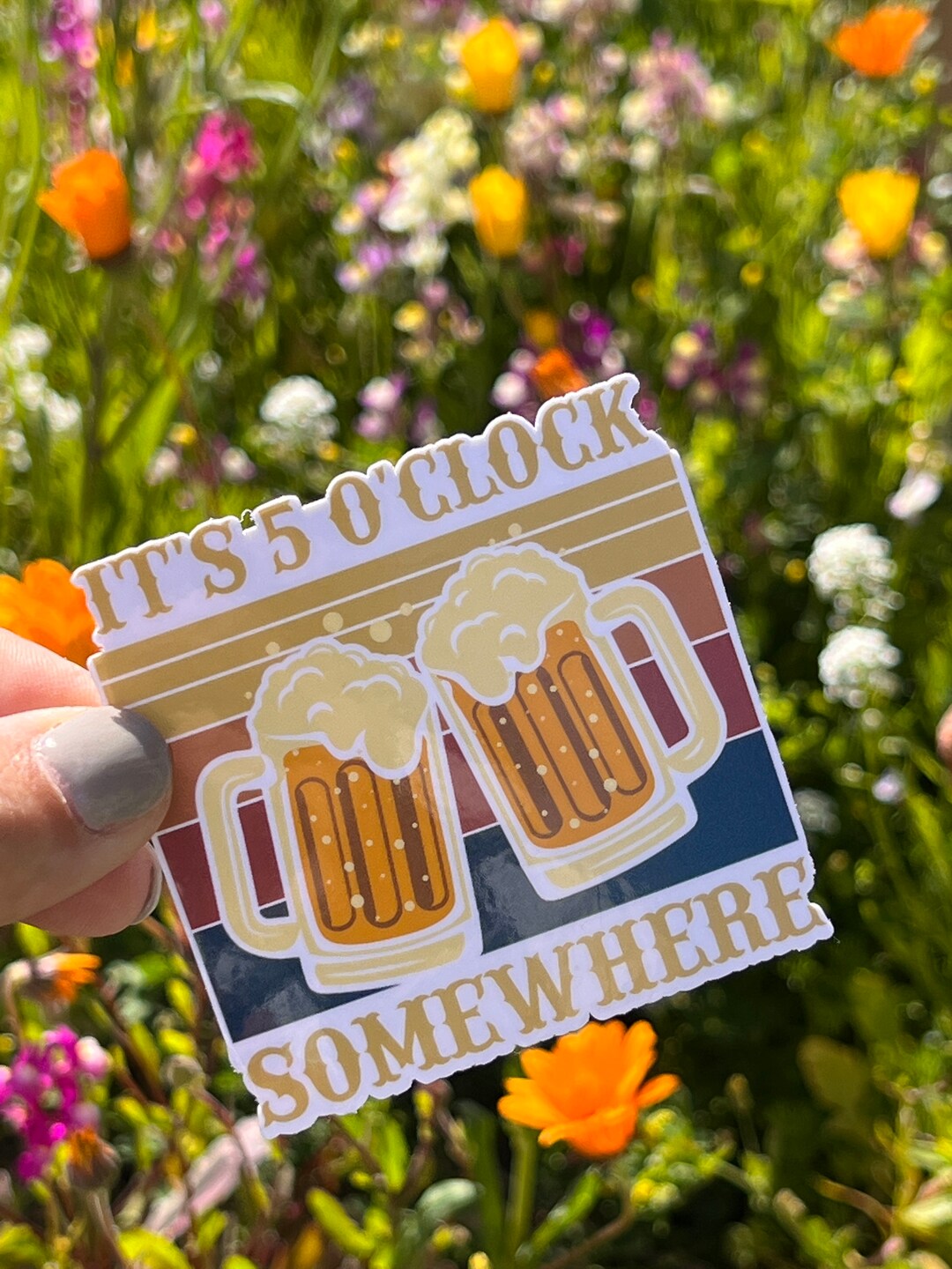 It's 5 O'clock Somewhere, Beer Time, Drinking Time, Sticker for Phone ...