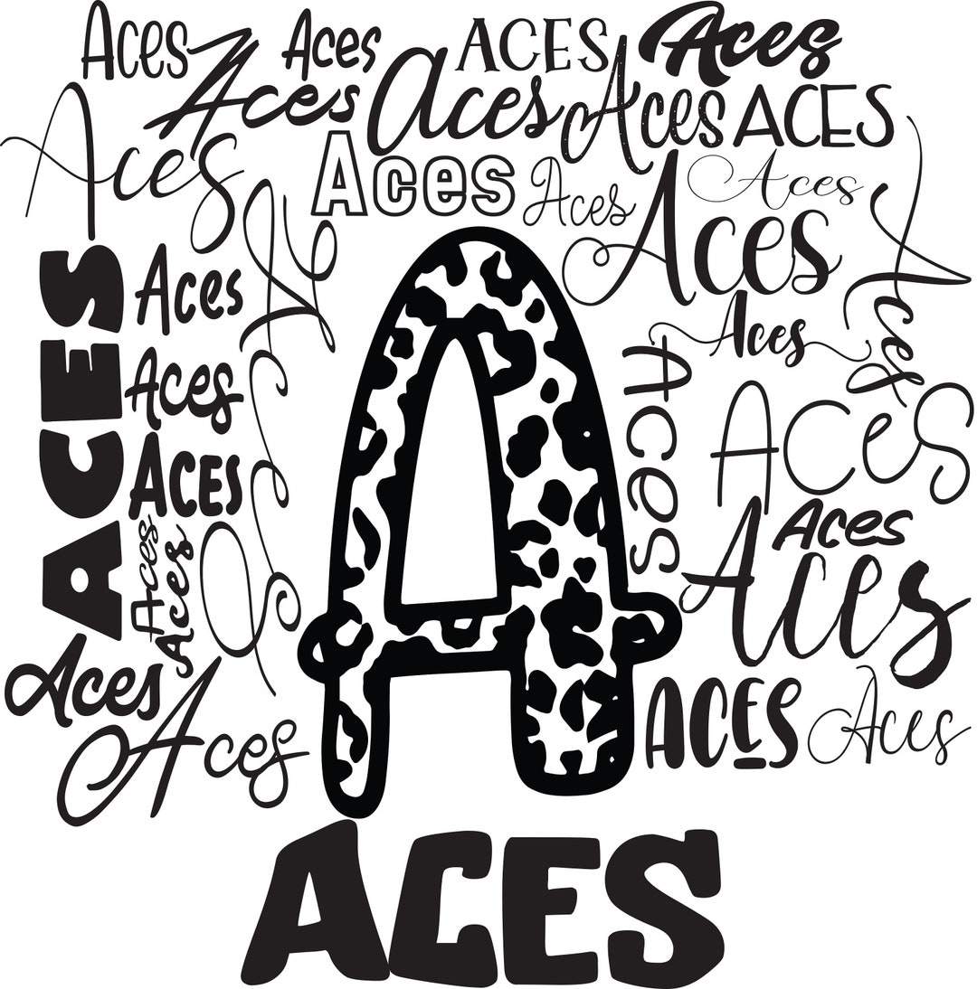 Aces Subway Art, Sports SVG, Aces Collage, Team Mascot, Leopard Print ...