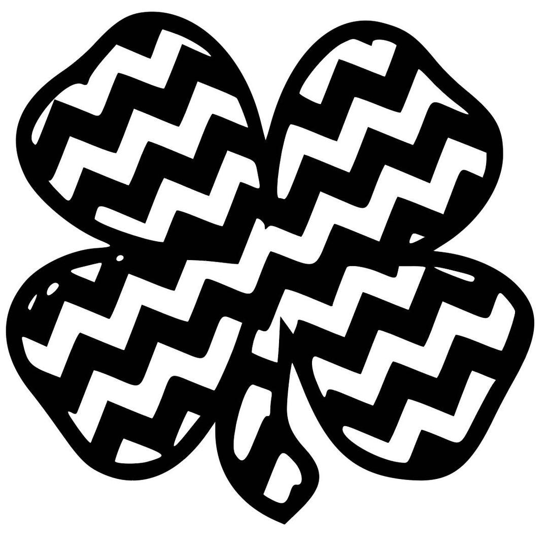 Chevron Shamrock Decal, Chevron Four-leaf Clover, St. Patrick's Day ...