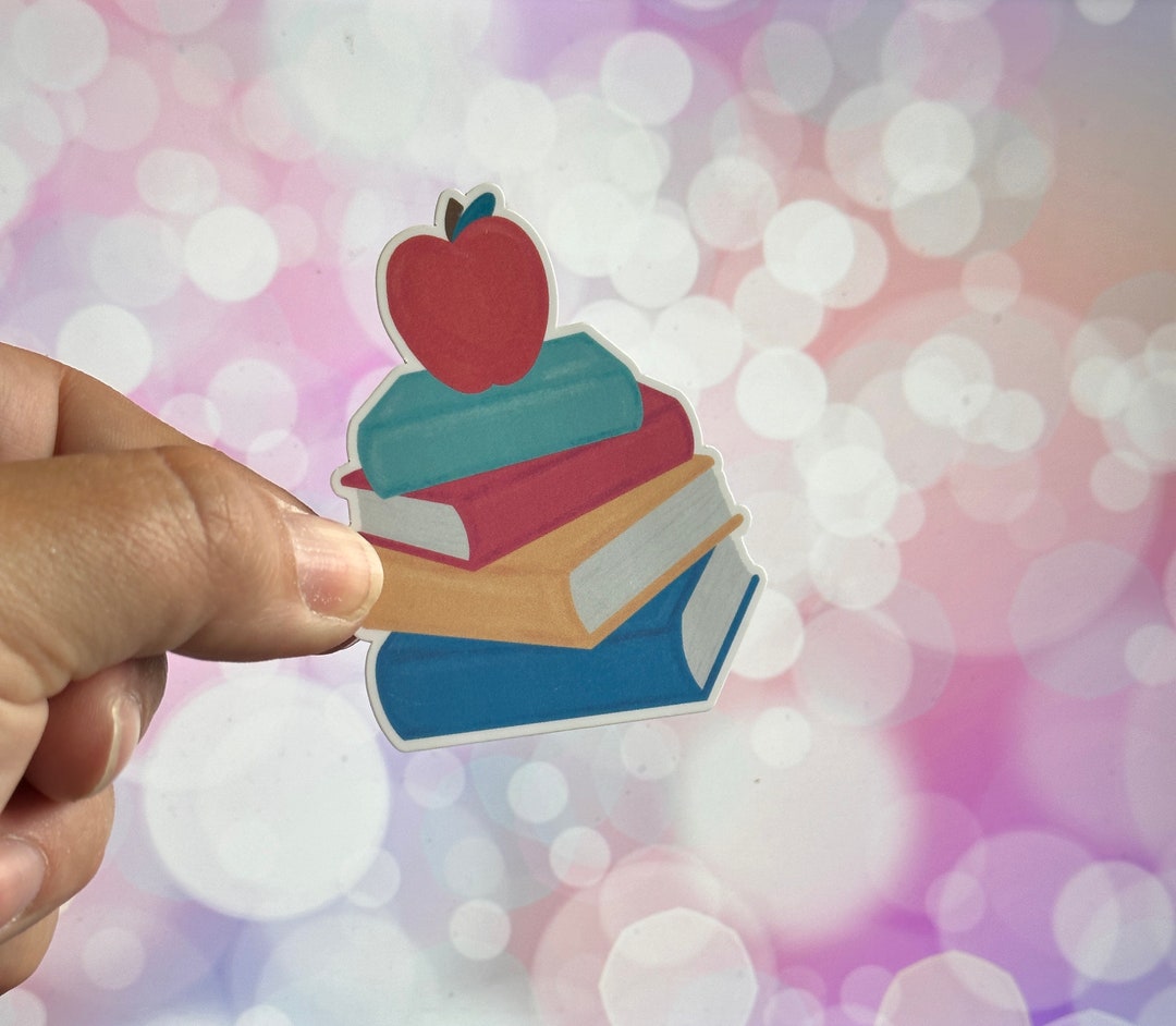Stack of Books Sticker, Teacher Sticker, Librarian, Sticker, Gift ...