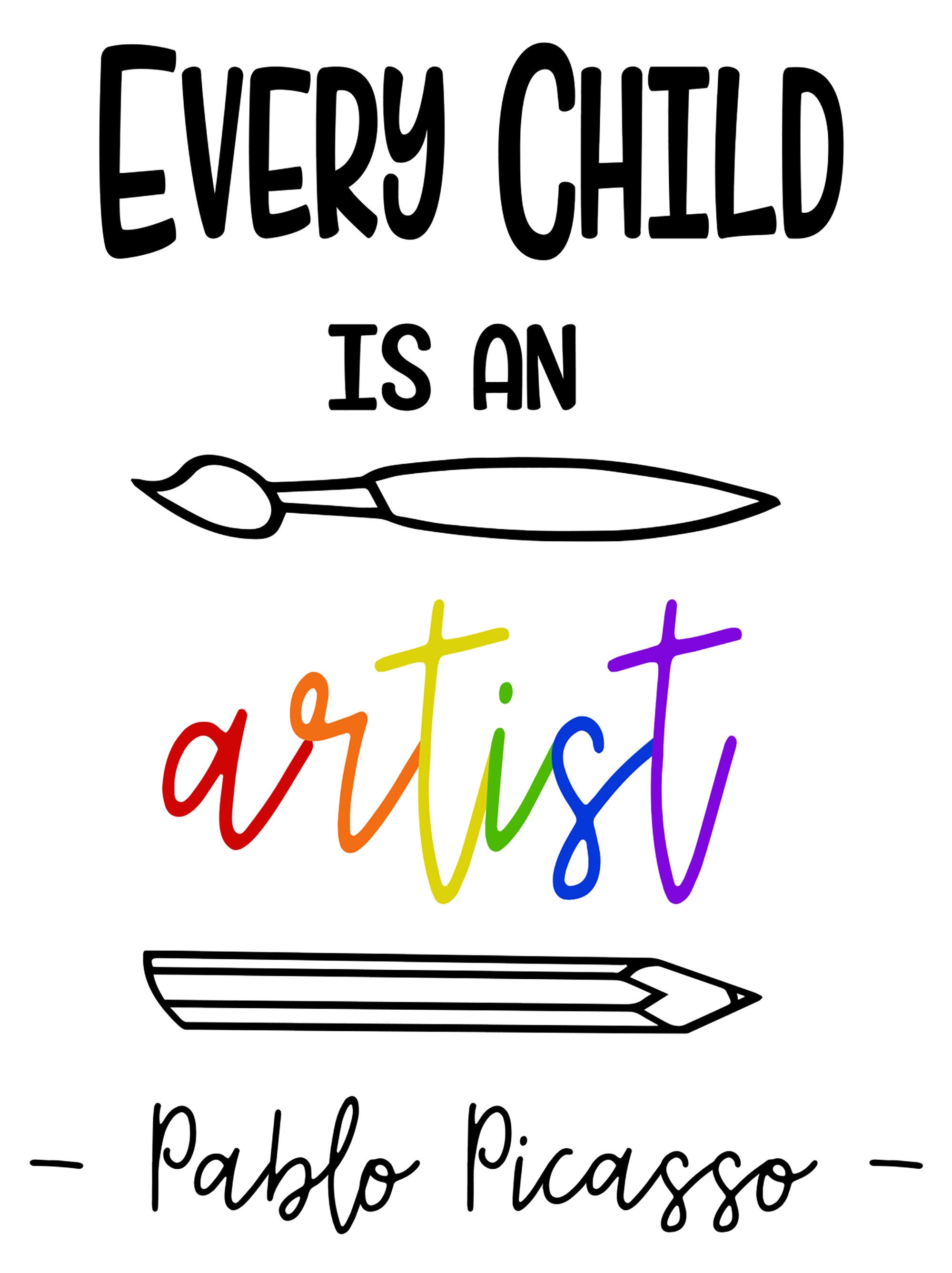 Every Child is an Artist, Art Display Board, SVG File, Cutting File ...