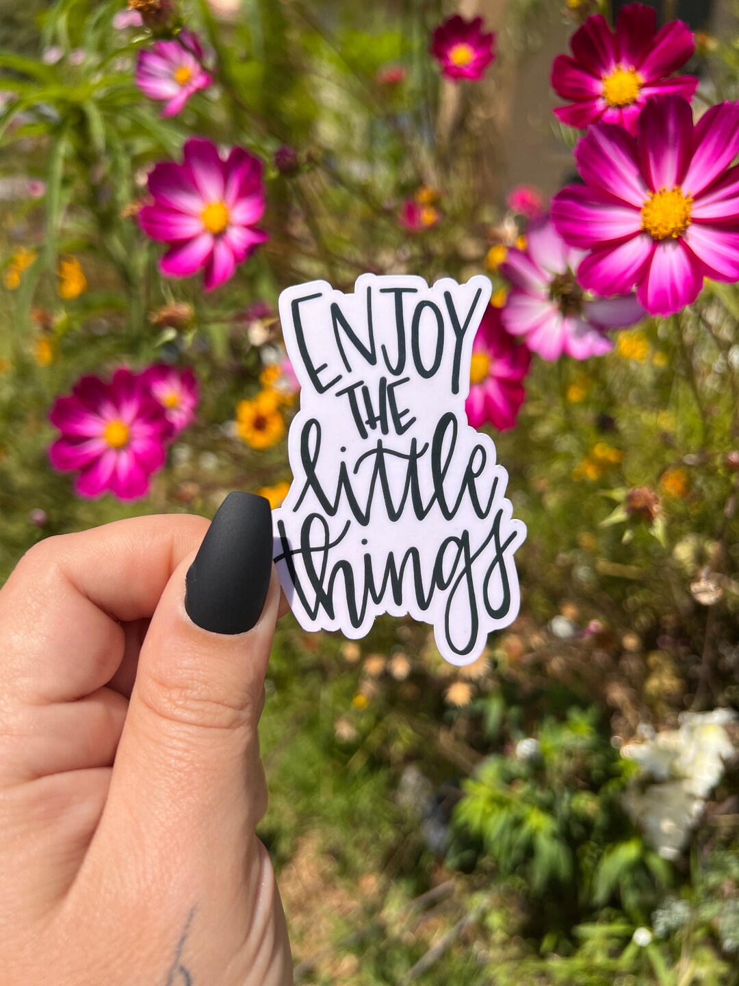 Enjoy the Little Things Sticker, Laminated Water Resistant Vinyl - Etsy