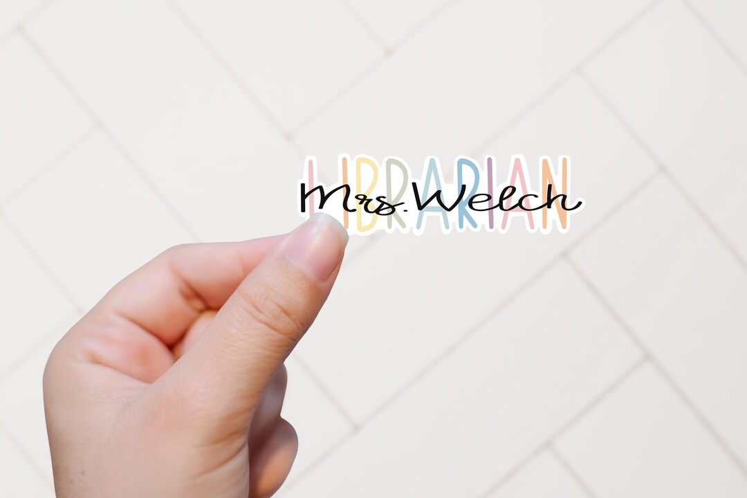 Custom Librarian Name Sticker, Laminated Water Resistant Library Decal ...