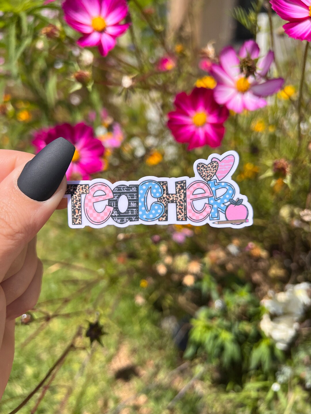 Cute Teacher Sticker, Teacher Heart, Teacher Appreciation Gift, Sticker ...