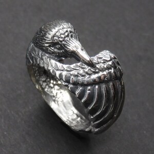 Realistic Raven Ring in Sterling Silver - Pagan Totem Ring - Odin's ...
