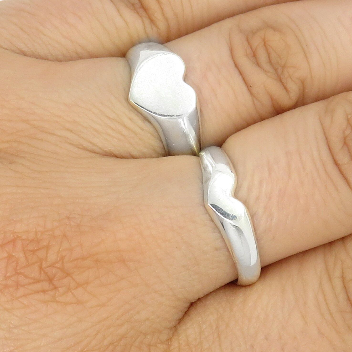 Heart Signet Ring Heart Ring Love Ring Promise Ring | Etsy