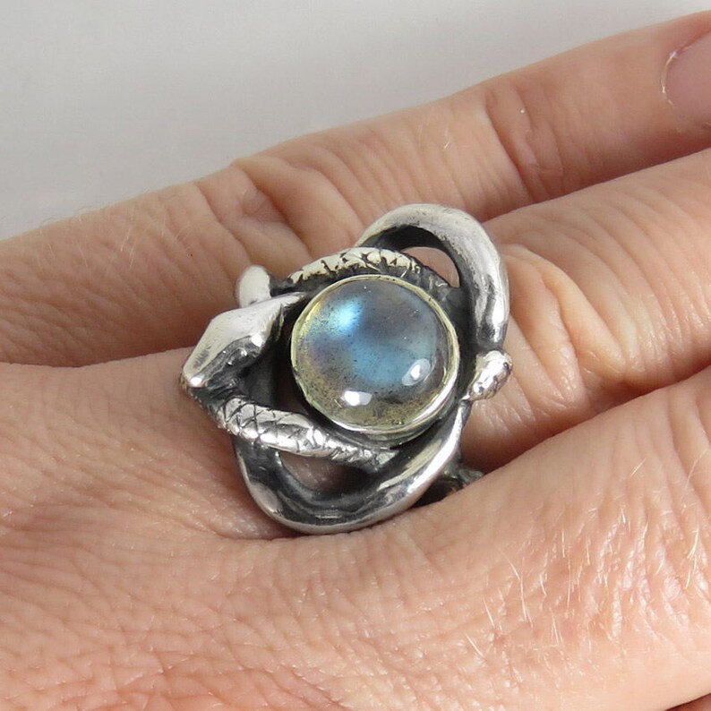 Entwined Serpents Ring - Silver Statement Ring - Two Snakes Ring ...