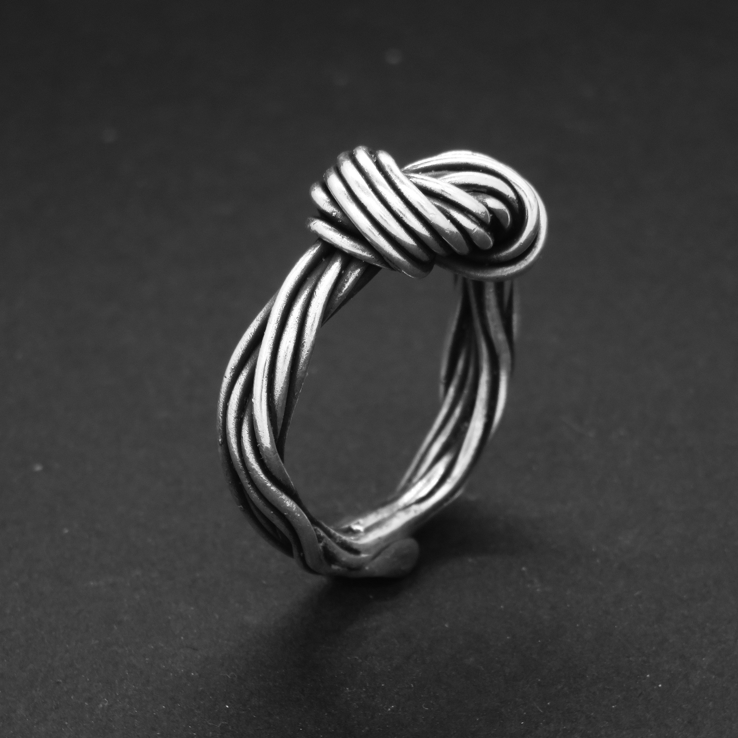 Knotted Rope Ring in Sterling Silver Tie the Knot Knotted | Etsy
