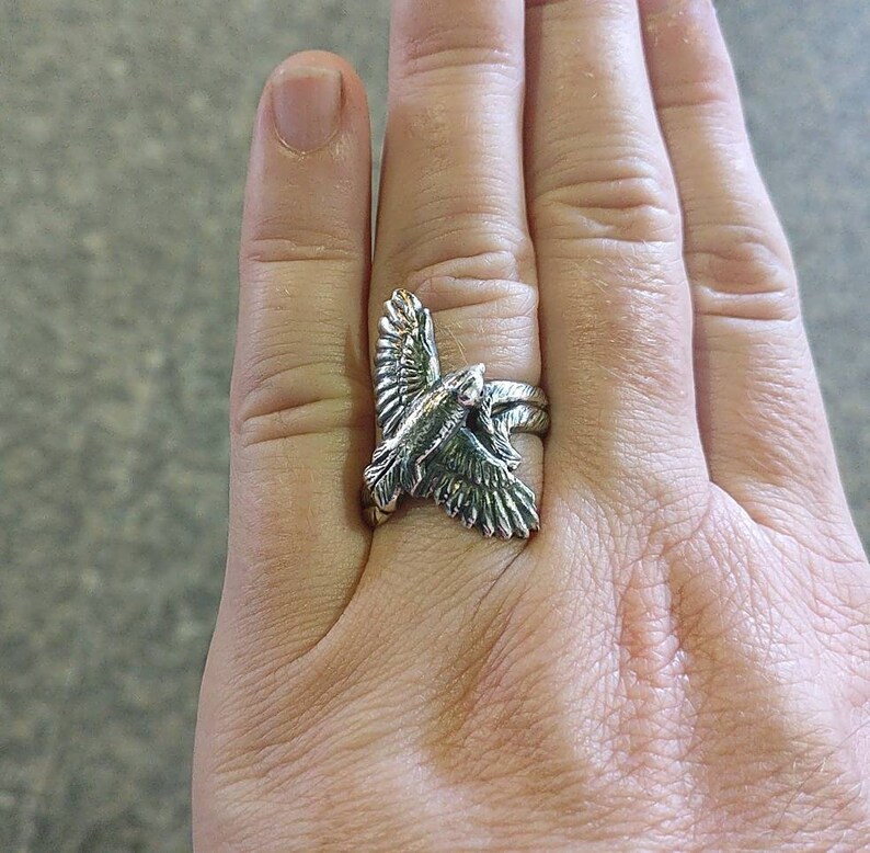 Phoenix Ring Symbol of Rebirth and Renewal Large Sterling - Etsy