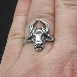 Taurus Ring - Sterling Silver Ox Ring - Bull Ring - Astrology Ring ...