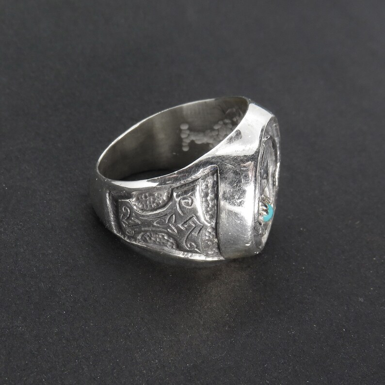 Raven Signet Ring With Mjölnir Huge Men's Sterling - Etsy