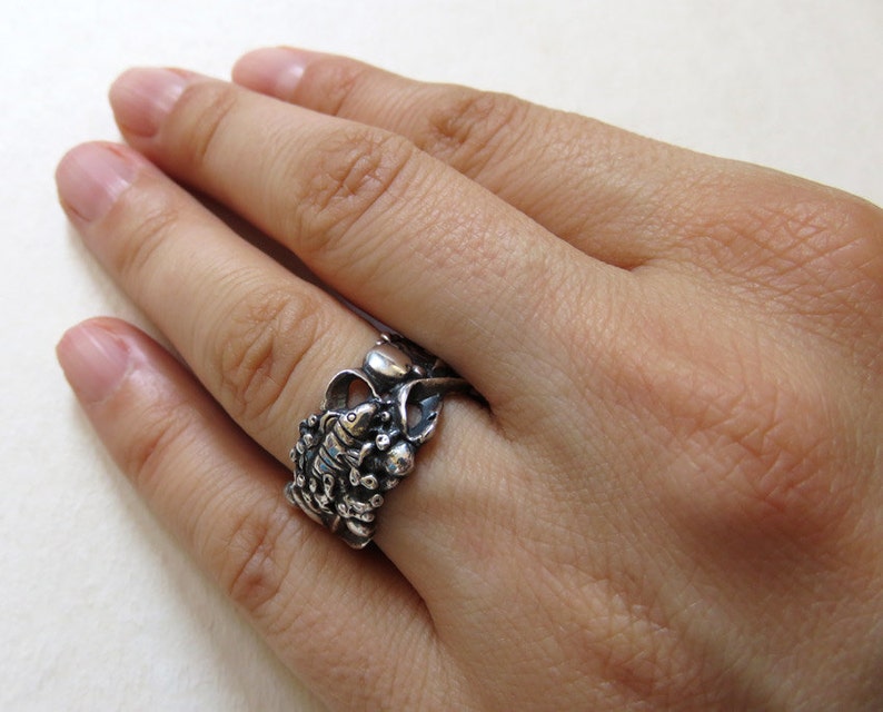 Underwater World Ring in Sterling Silver Mermaid Ring | Etsy