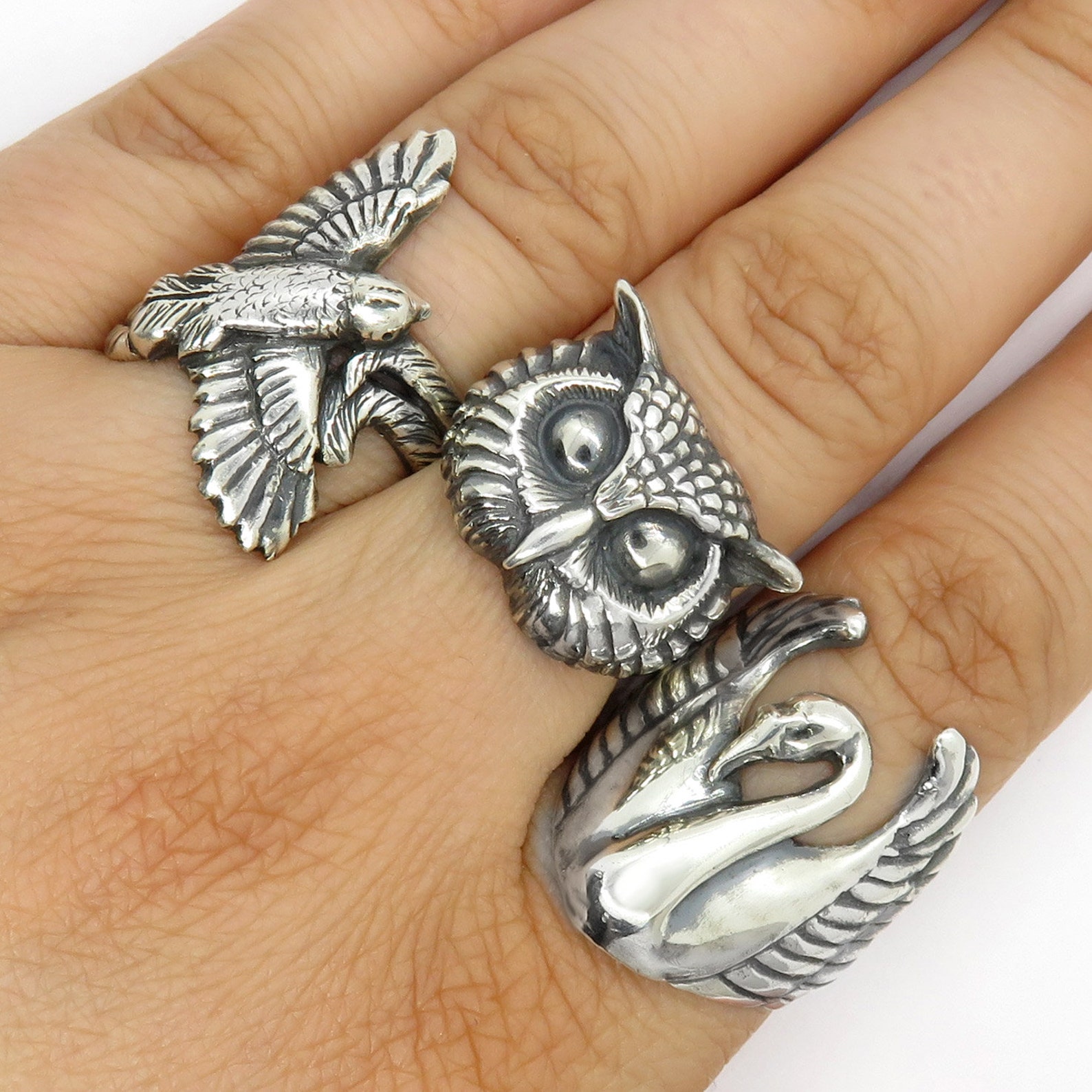 Large Swan Ring - Swan Jewelry - Animal Jewelry - Animal Ring - Bird ...