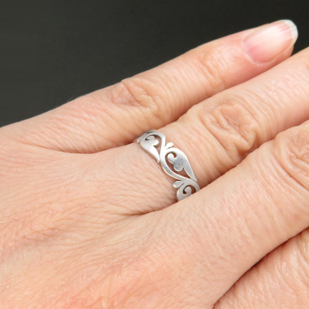 Elven Wedding Ring in Sterling Silver - Elvish Wedding Band - Fantasy ...