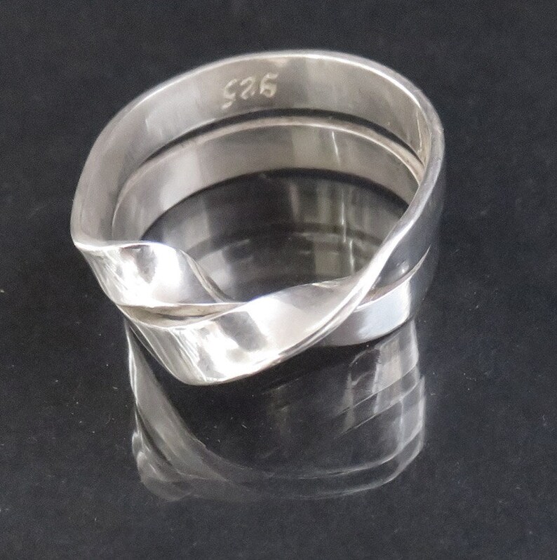 Double Mobius Ring in Sterling Siver - Unusual Wedding Band - Two ...
