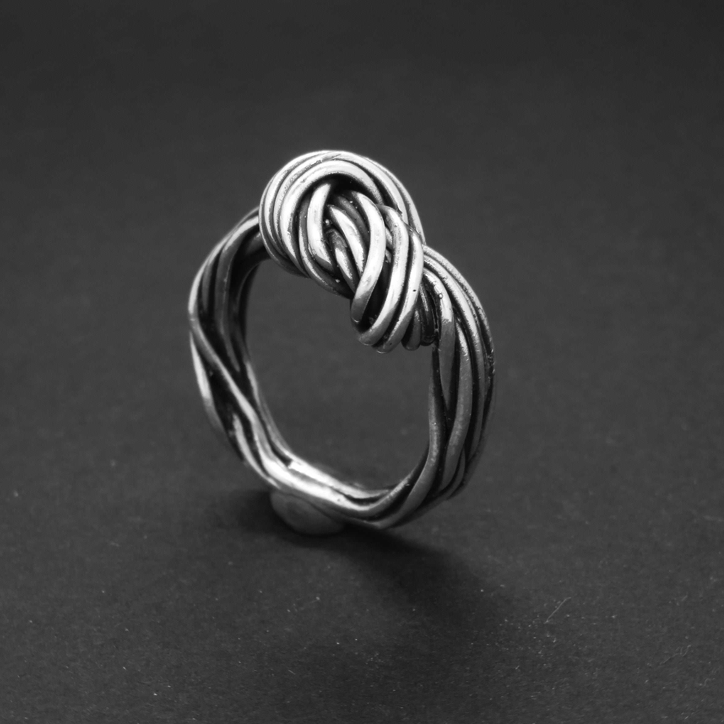 Knotted Rope Ring in Sterling Silver Tie the Knot Knotted | Etsy